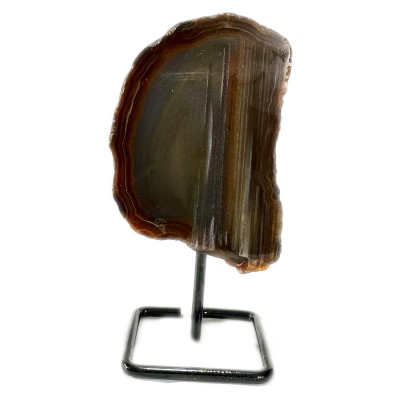 Géode d'agate Brésil AA sur support métallique - 395g – La Boite à Cailloux