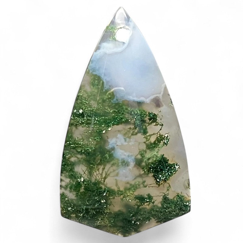 Pendentif agate mousse Inde AAA argent 925 – La Boite à Cailloux